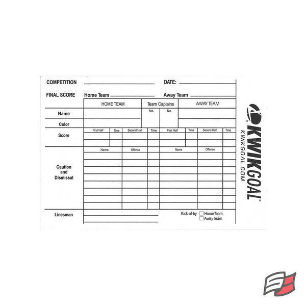 Referee score sheets - Sports Contact